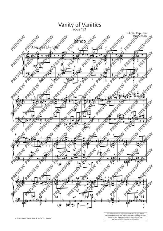 Vanity of Vanities" Sheet Music for Piano - Sheet Music Now