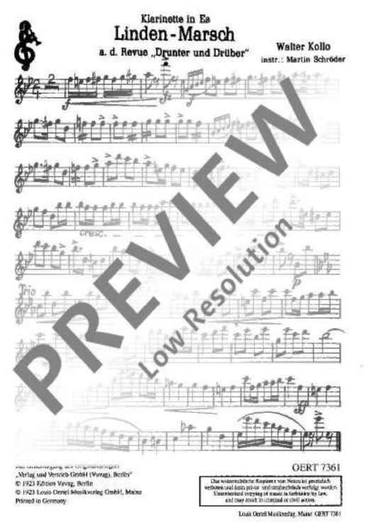 Linden-Marsch - Set of Parts" Sheet Music for Wind Band - Sheet Music Now