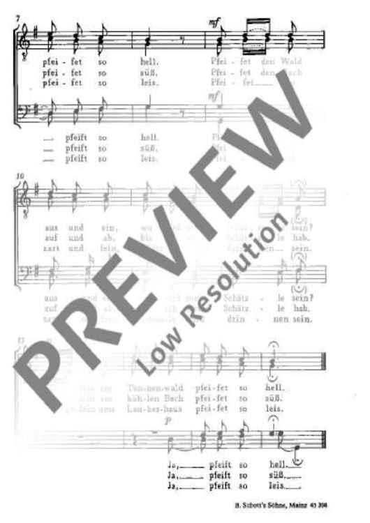 Vögelein im Tannenwald - Choral Score" Sheet Music for Men's Choir ...