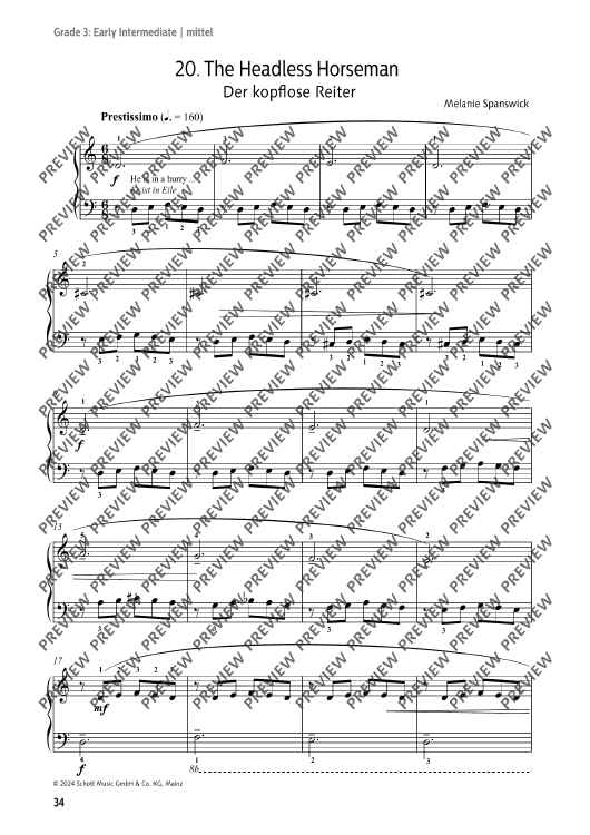 The Headless Horseman" Sheet Music for Piano - Sheet Music Now