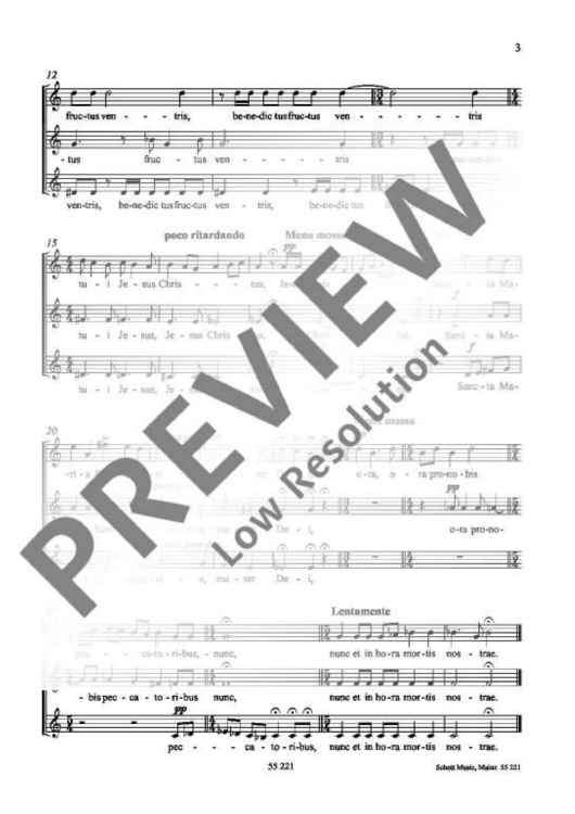 Ave Maria - Choral Score" Sheet Music for Treble Choir (ssa) A Cappella ...