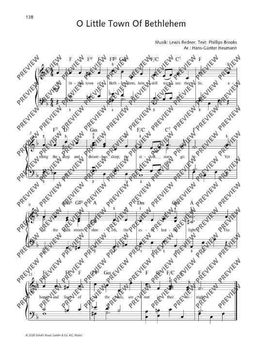 O Little Town of Bethlehem" Sheet Music for Piano - Sheet Music Now