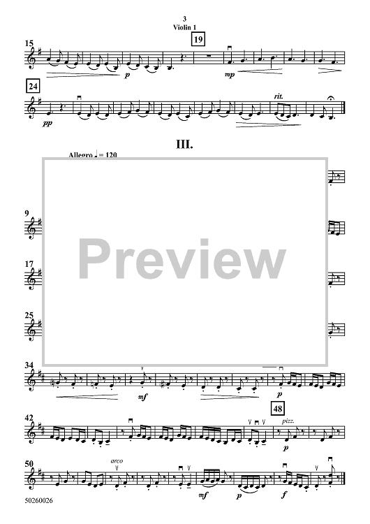 Lambert Concerto for Violin and String Orchestra - Violin 1" Sheet Music for Solo Violin ...