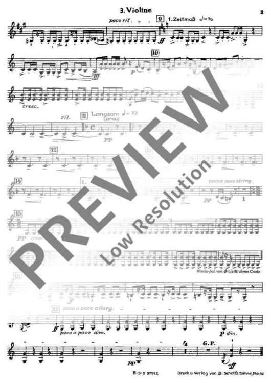 Nachtwandler - Violin Iii" Sheet Music for Men's Choir (ttbb) With Solo (t) And Small Orchestra ...