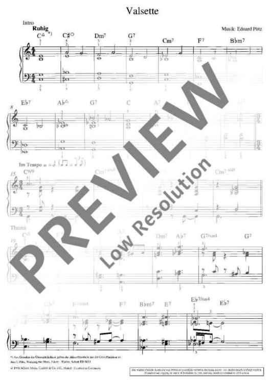 Valsette" Sheet Music for Piano - Sheet Music Now