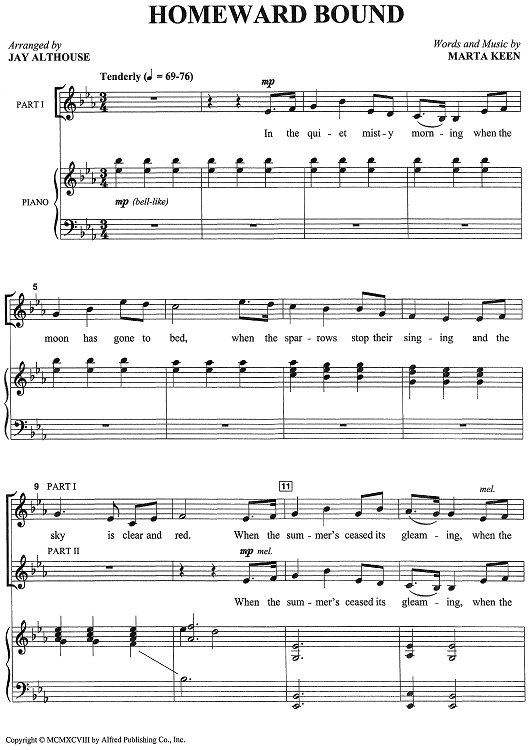 Homeward Bound" Sheet Music for Piano/Vocal - Sheet Music Now