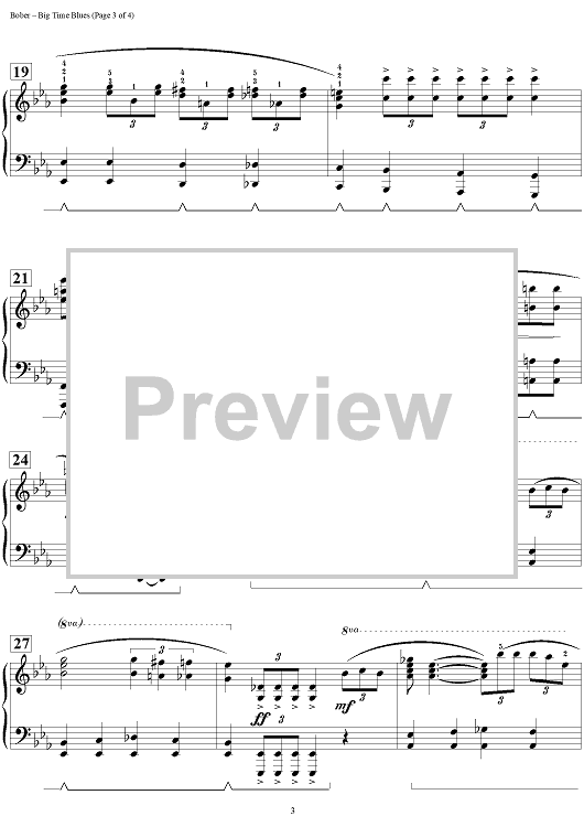 Big Time Blues (Blues)" Sheet Music for Piano - Sheet Music Now
