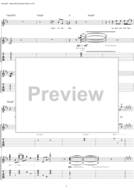 Impossible Dreamer" Sheet Music by Joni Mitchell for Guitar Tab/Vocal - Sheet Music Now