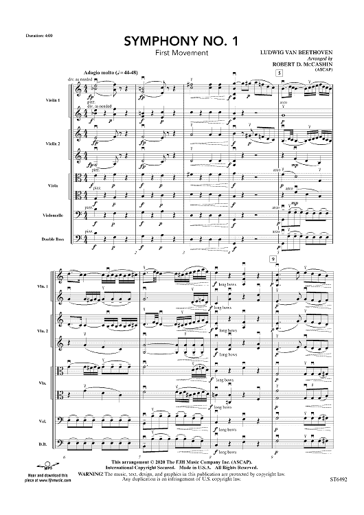 Symphony No. 1 - First Movement - Score" Sheet Music for String Orchestra - Sheet Music Now