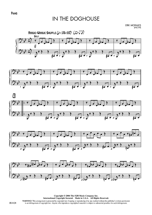 In the Doghouse - Piano" Sheet Music for Jazz Ensemble - Sheet Music Now