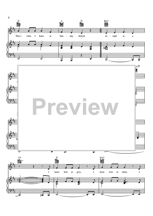 Sunday School" Sheet Music by Chaz Bosarge for Piano/Vocal/Chords ...