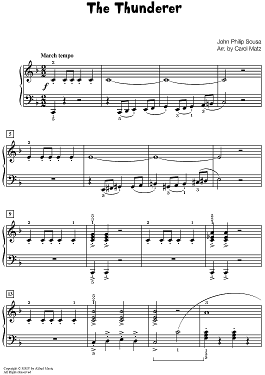 The Thunderer" Sheet Music for Piano - Sheet Music Now