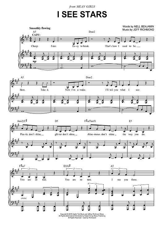 I See Stars - from Mean Girls" Sheet Music for Piano/Vocal/Chords ...