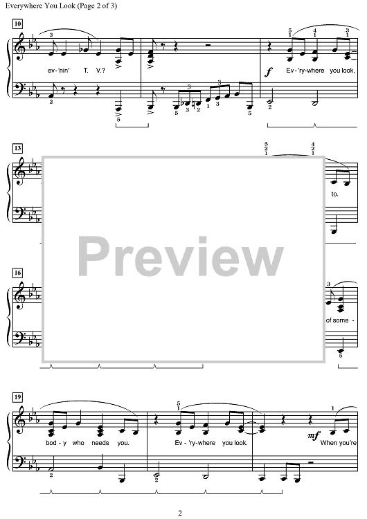 Everywhere You Look (Theme from "Full House")" Sheet Music for Piano - Sheet Music Now