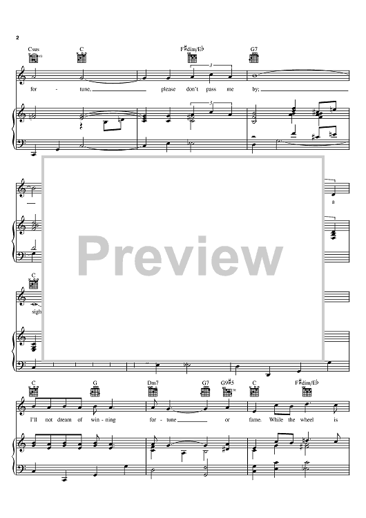 Wheel Of Fortune" Sheet Music by Kay Starr for Piano/Vocal/Chords ...