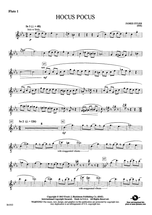 Hocus Pocus - Flute 1" Sheet Music for Concert Band - Sheet Music Now