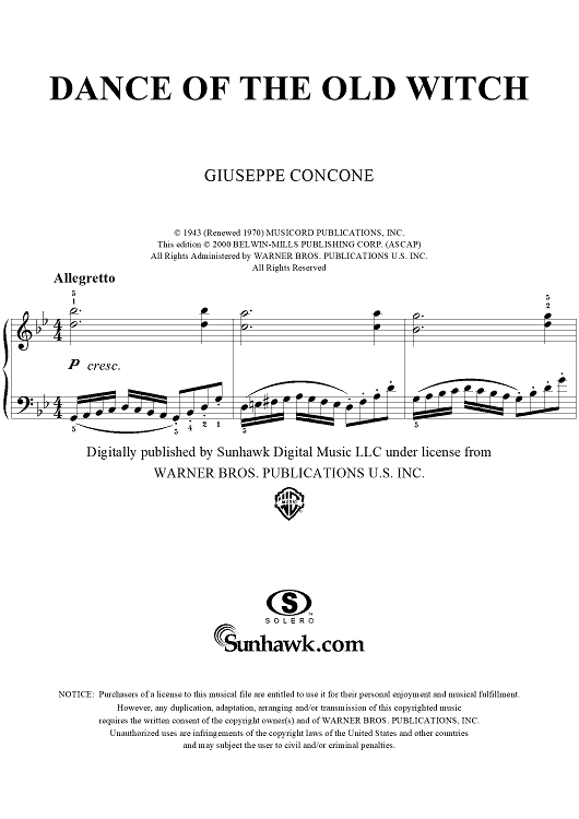 Dance of the Old Witch" Sheet Music for Easy Piano - Sheet Music Now
