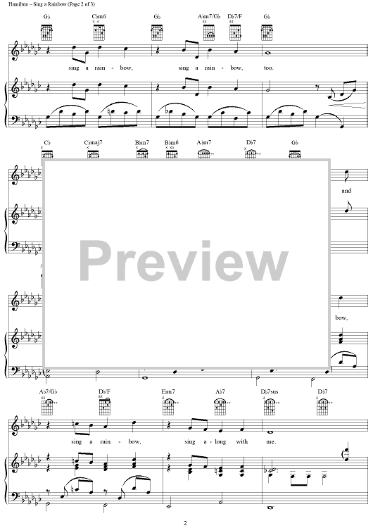 Sing a Rainbow" Sheet Music for Piano/Vocal/Chords - Sheet Music Now
