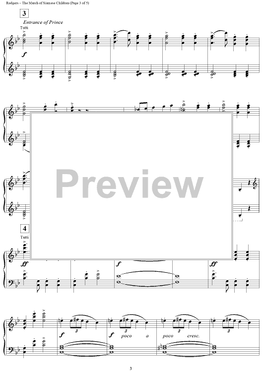 The March of Siamese Children" Sheet Music for Piano Solo - Sheet Music Now