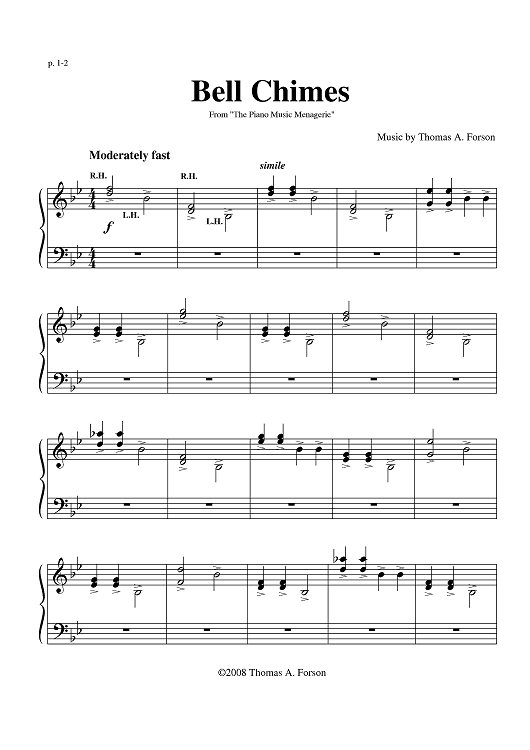 Bell Chimes" Sheet Music for Easy Piano - Sheet Music Now