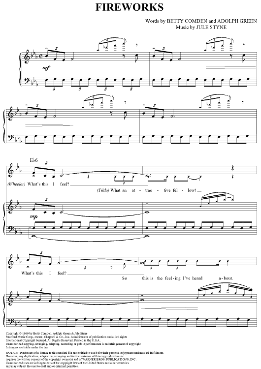 Fireworks" Sheet Music for Piano/Vocal/Chords - Sheet Music Now