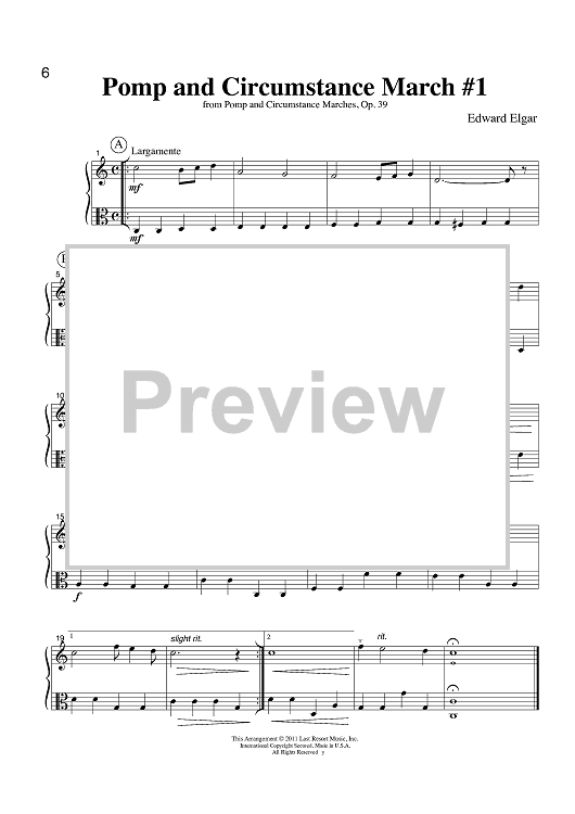 Pomp and Circumstance March #1 - from Marches, Op. 39" Sheet Music for Instrumental duet - Sheet ...