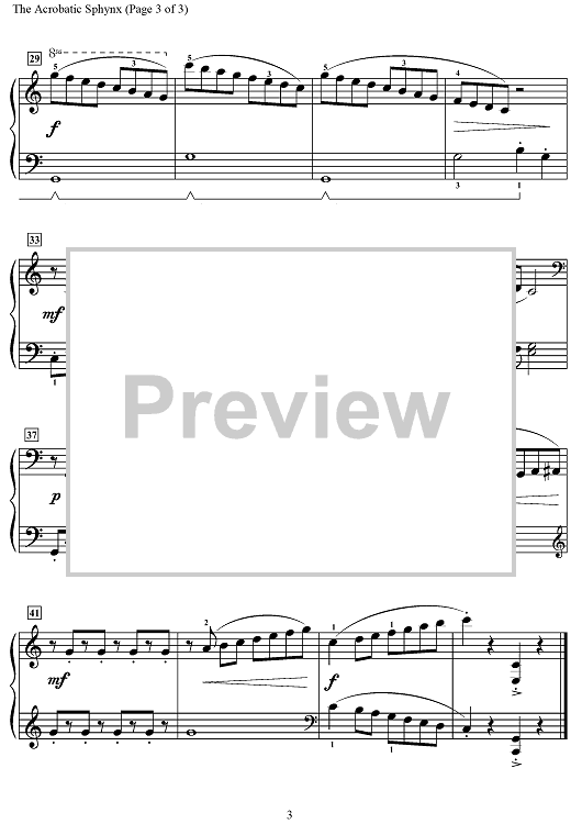 The Acrobatic Sphynx" Sheet Music for Piano Solo - Sheet Music Now