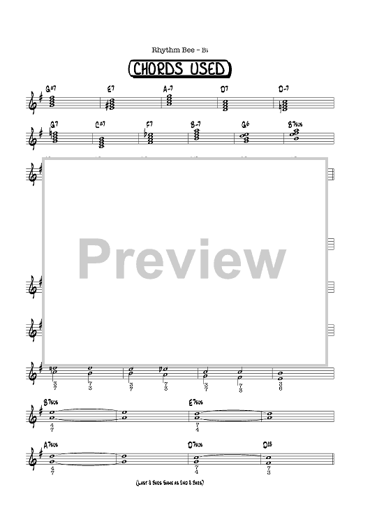 Rhythm Bee - Bb Instruments Part 1" Sheet Music for Jazz Combo - Sheet ...