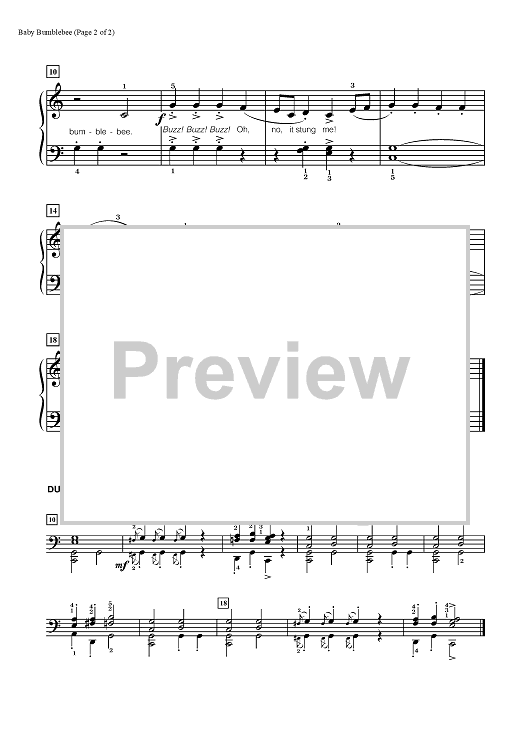 Baby Bumblebee" Sheet Music for Piano - Sheet Music Now