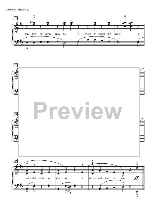My Dreidel" Sheet Music for Piano - Sheet Music Now
