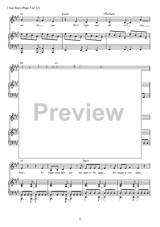 I See Stars - from Mean Girls" Sheet Music for Piano/Vocal/Chords ...