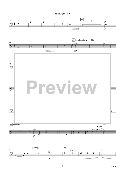 Silent Night - Double Bass" Sheet Music for Orchestra - Sheet Music Now