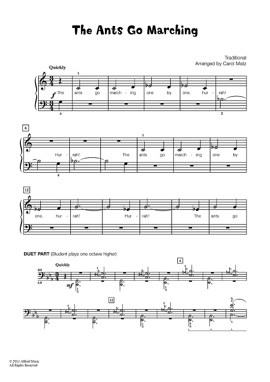 The Ants Go Marching" Sheet Music for Piano - Sheet Music Now