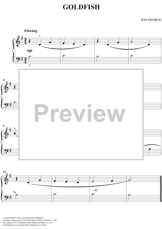 Goldfish" Sheet Music for Piano Solo - Sheet Music Now