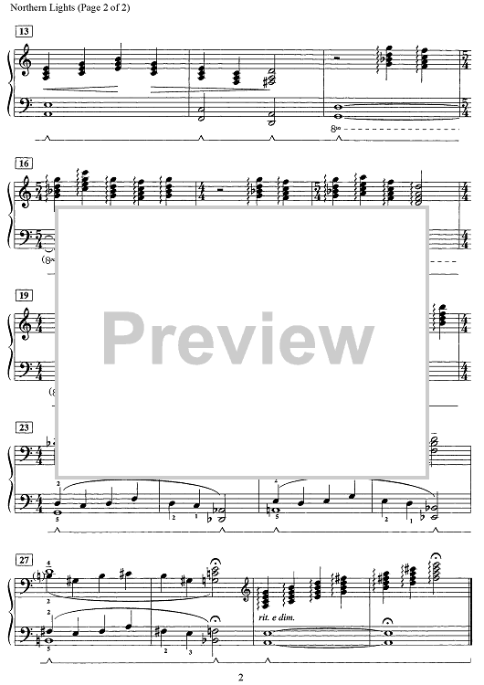 Northern Lights" Sheet Music for Piano - Sheet Music Now