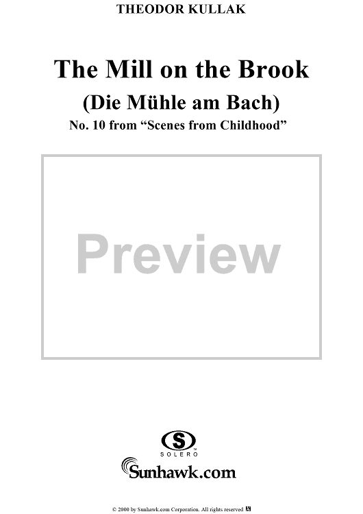 The Mill on the Brook - No. 10 from "Scenes from Childhood" Op. 62 ...