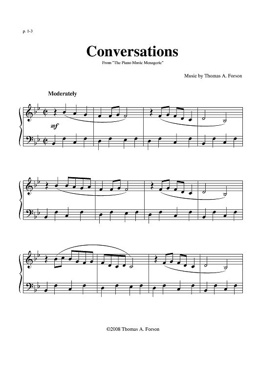 Conversations" Sheet Music for Piano Solo - Sheet Music Now