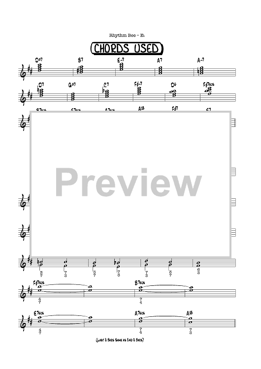 Rhythm Bee - Eb Instruments Part 2" Sheet Music for Jazz Combo - Sheet ...