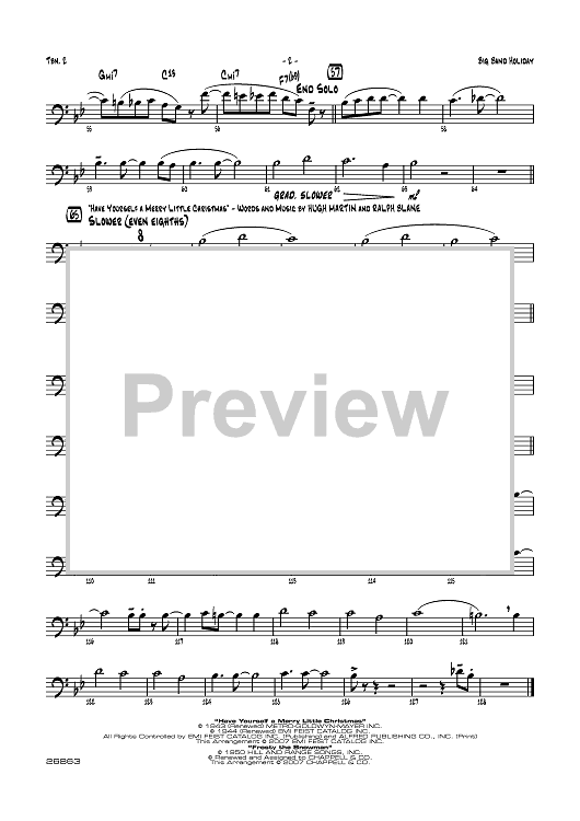 Big Band Holiday - Trombone 2" Sheet Music for Jazz Ensemble - Sheet Music Now