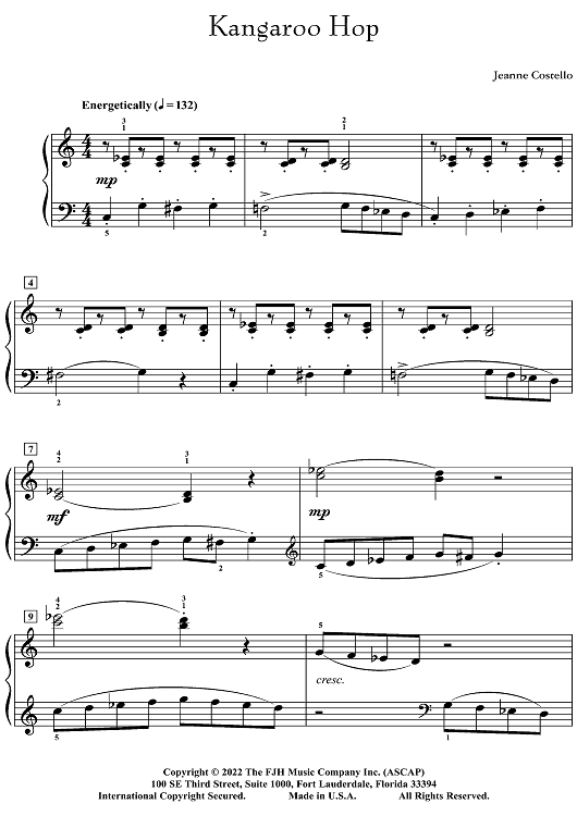 Kangaroo Hop" Sheet Music for Piano - Sheet Music Now
