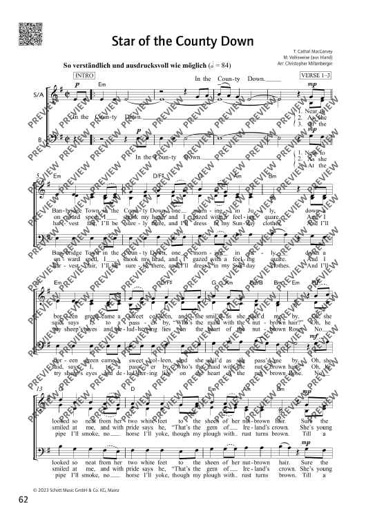 Star of the County Down" Sheet Music for School Choir, Mixed Choir (sab ...