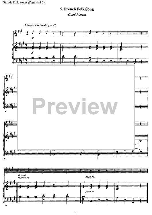 Simple Folk Songs" Sheet Music for Violin and Piano - Sheet Music Now