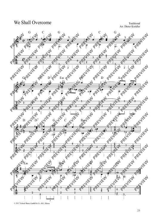 We Shall Overcome" Sheet Music for Guitar - Sheet Music Now