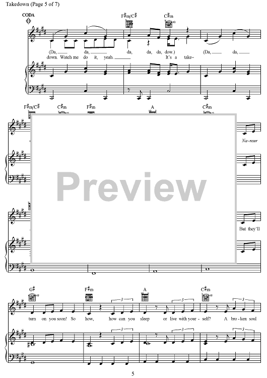 Takedown - from KPop Demon Hunters" Sheet Music for Piano/Vocal/Chords ...