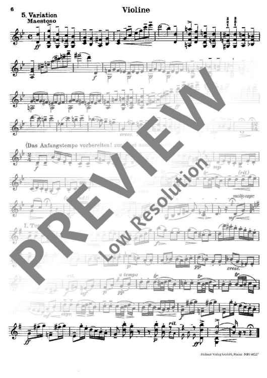 Variations on a Theme of Mozart" Sheet Music for Violin And Piano ...