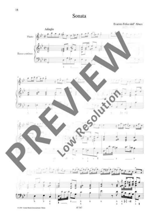 3 Sonatas of the Italian Baroque" Sheet Music for Treble Recorder (flute) And Basso Continuo ...