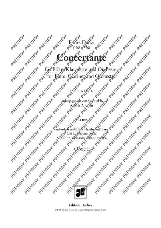 Concertante - Set of Parts" Sheet Music for Flute, Clarinet And ...
