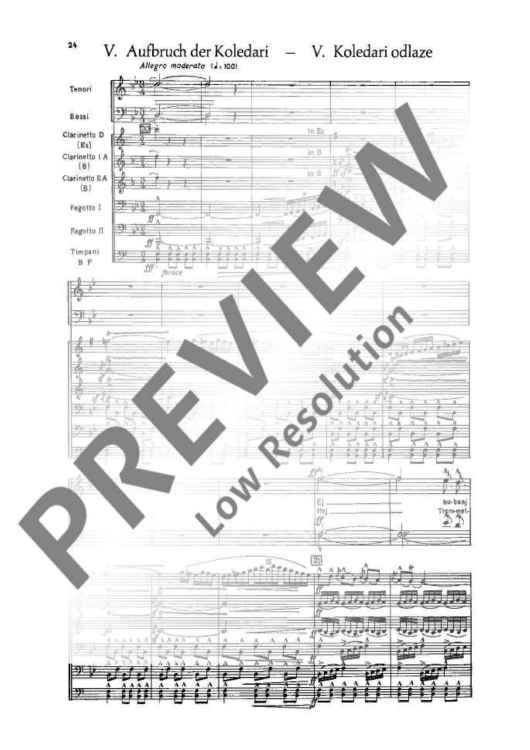 Koleda - Score" Sheet Music for Men's Choir, Clarinet (Eb/D), 2 ...