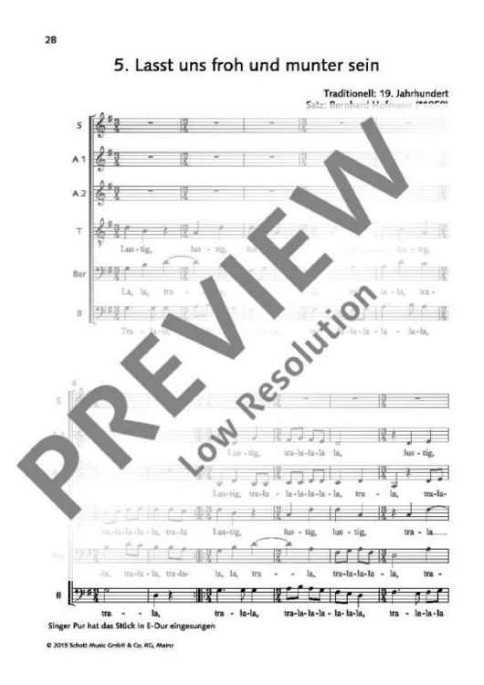 Lasst uns froh und munter sein" Sheet Music for Mixed Choir (saatbarb ...