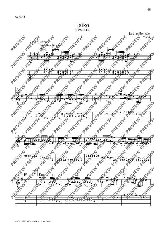 Taiko" Sheet Music for 2 Guitars - Sheet Music Now